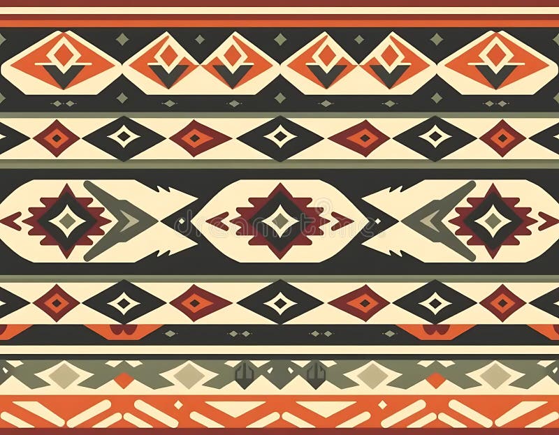 Modern Aztec Pattern with Clean Vector Lines Stock Illustration ...