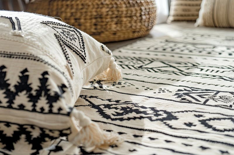 Modern Aztec Pattern in Sleek Black and White. Minimalist Design for a ...