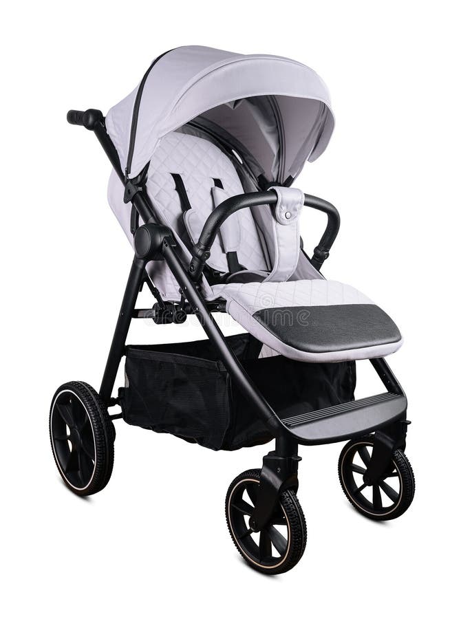 Modern Baby Stroller Isolated on White Background Presenting ...