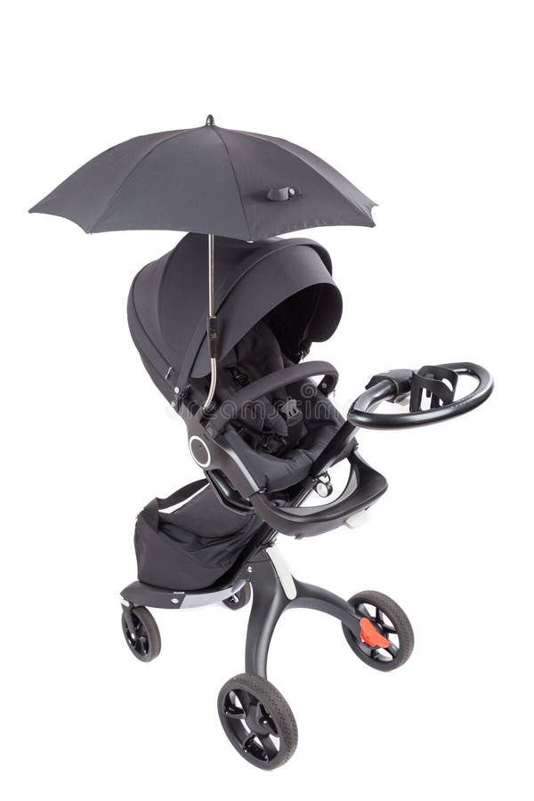 Modern Baby Stroller Isolated on White. New Baby Carriage Stock Image ...