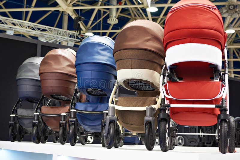 Modern baby strollers stock image. Image of carriage - 101338267