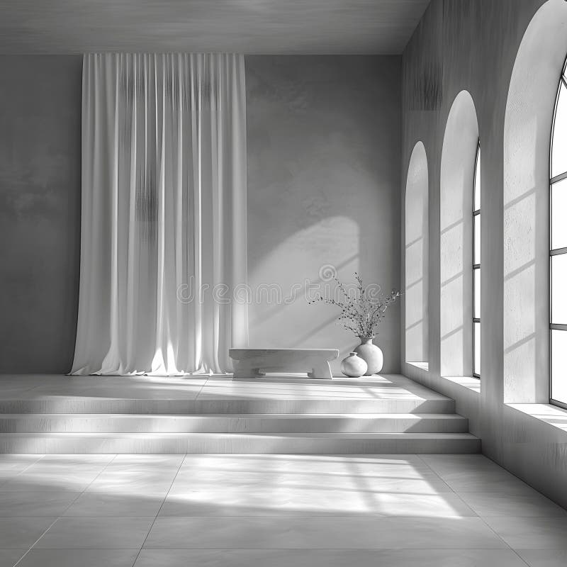 Modern Backdrop, from Subtle Gray To White. Stock Illustration ...