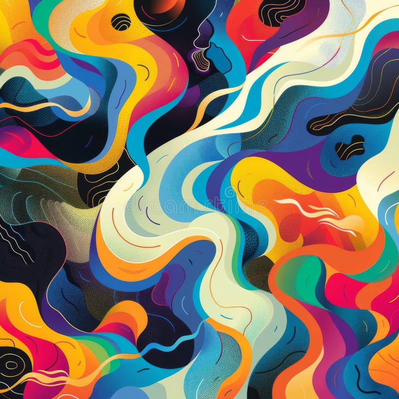 Modern Background with Abstract Conceptual Patterns. Stock Illustration ...