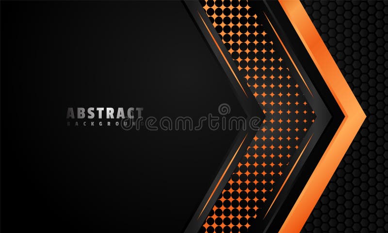 Modern Background Abstract Glowing Orange Arrow Overlapped Design Stock ...