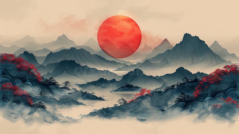 Modern Background with Abstract Japanese Wave Pattern. Abstract Banner ...