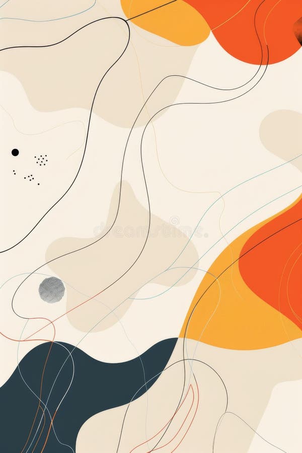 Modern Background with Clean and Minimalist Line Art. Stock ...