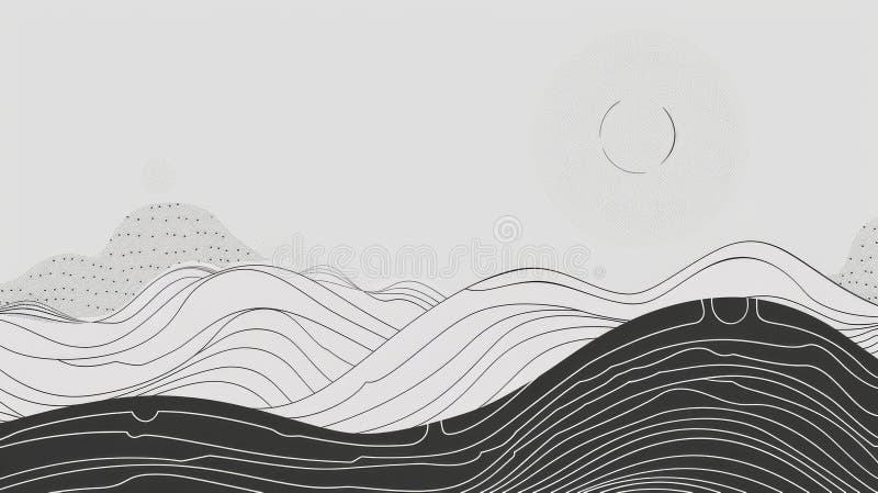 Modern Background with Clean, Simple Line Drawings. Stock Illustration ...