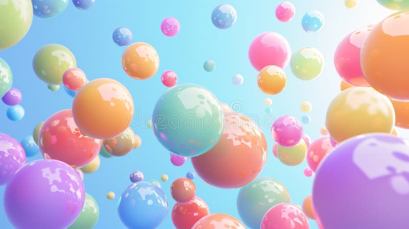Modern Background with Colored Rainbow Matte Balls in Different Sizes ...