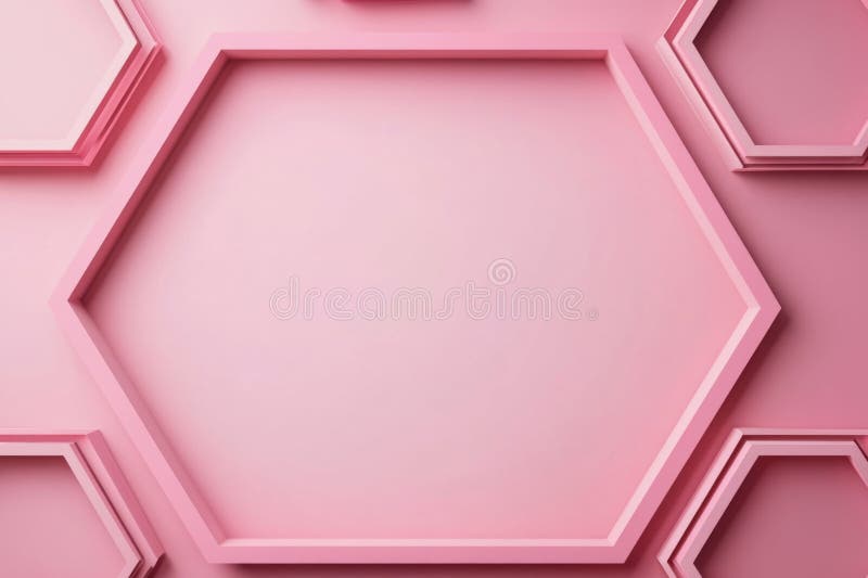 Modern Background Design Featuring Pink Hexagonal Frames, Creating a Stylish and Contemporary ...