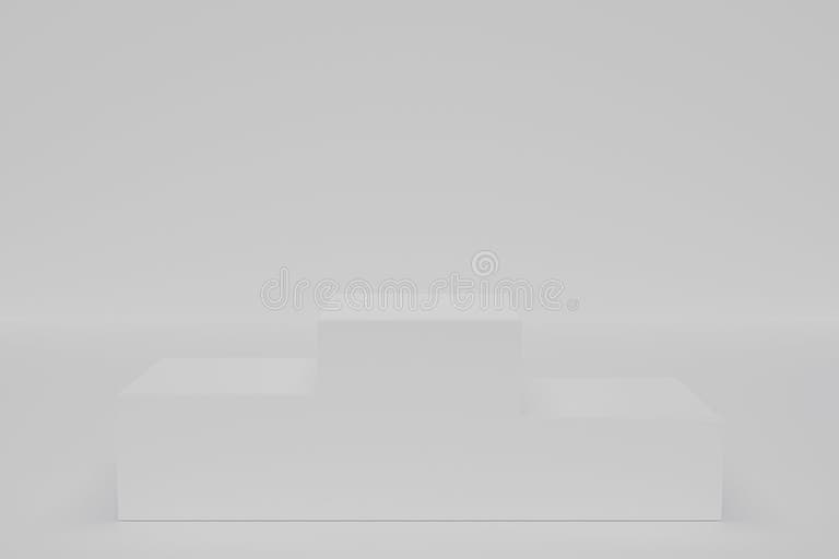 Modern Background and Empty White 3 Step Square Stage. Future Modern ...