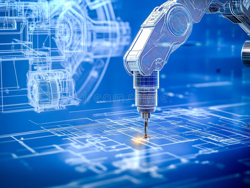 Modern Technology Blueprints, Ai Generated Stock Illustration ...