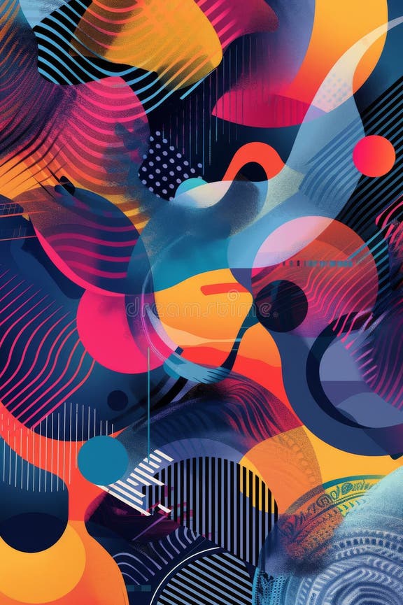 Modern Background Featuring Conceptual Patterns and Shapes. Stock ...