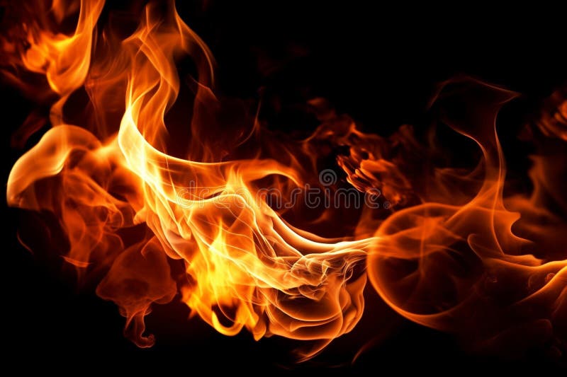 Modern Background with Fire Flames on Black Background, Generative Ai ...