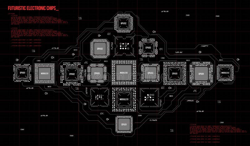 Modern Background with Futuristic User Interface. Electronic Computer ...