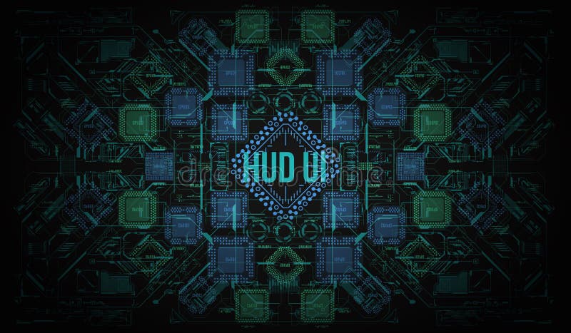 Modern Background with Futuristic User Interface. Electronic Computer ...