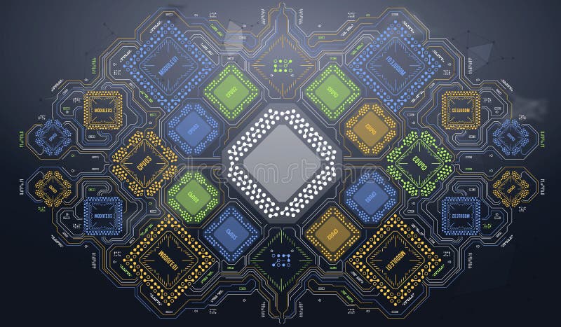 Modern Background with Futuristic User Interface. Electronic Computer ...