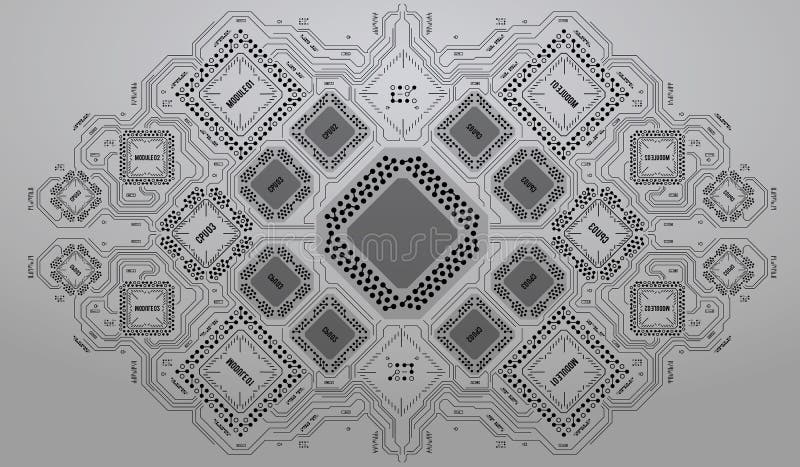 Modern Background with Futuristic User Interface. Electronic Computer ...