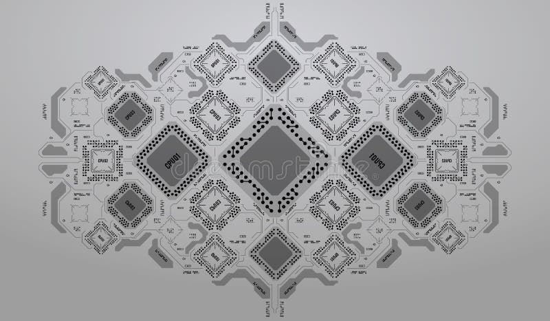 Modern Background with Futuristic User Interface. Electronic Computer ...