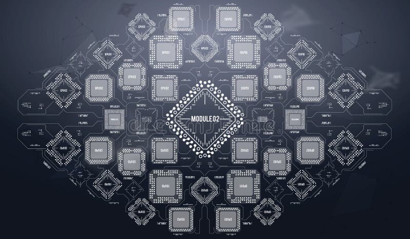 Modern Background with Futuristic User Interface. Electronic Computer ...