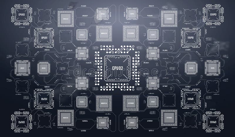 Modern Background with Futuristic User Interface. Electronic Computer ...