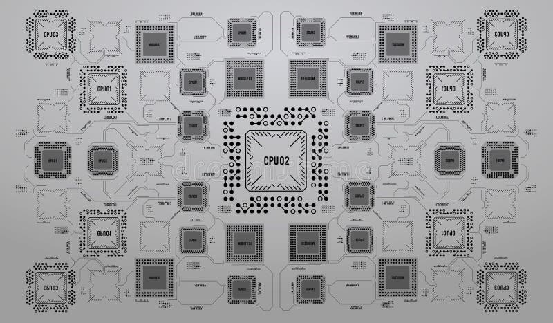 Modern Background with Futuristic User Interface. Electronic Computer ...