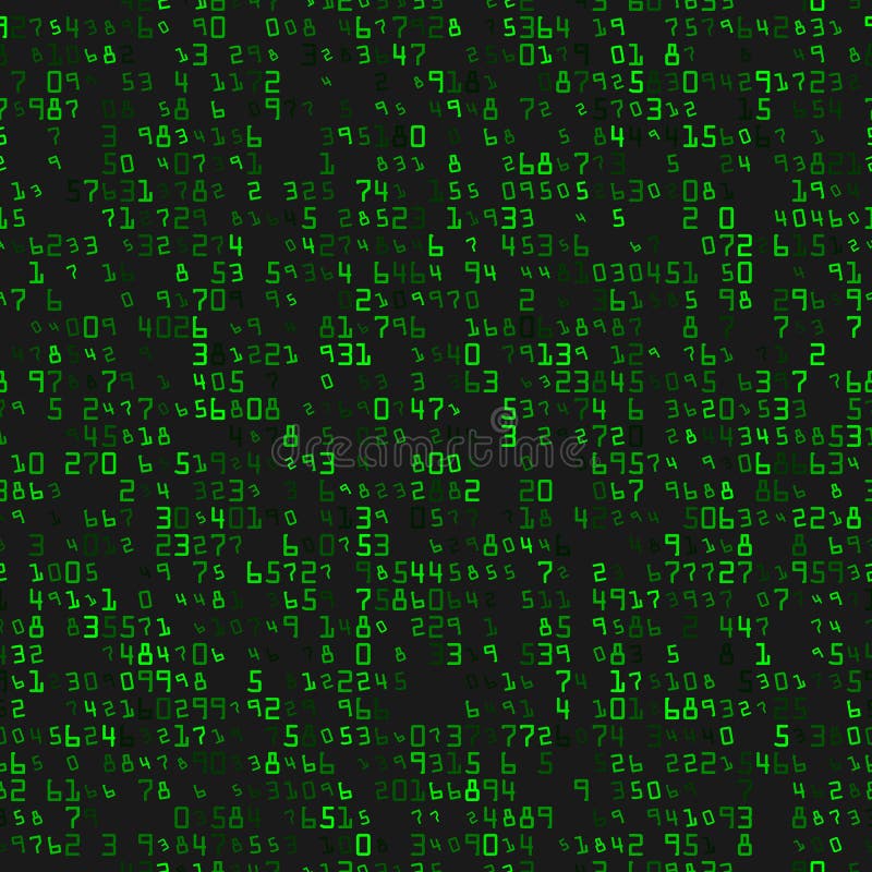 Modern Background with Green Numbers on a Black Background Stock Vector ...