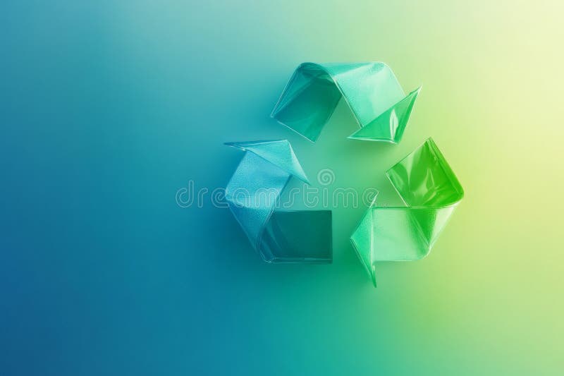 A Modern Background with a Large, Translucent Recycling Symbol in ...