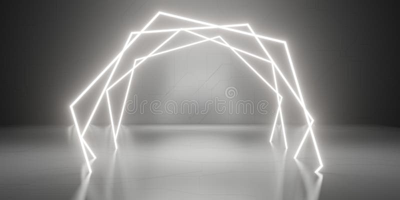 Modern Background Laser Light Neon Light Platform Tech Style 3d ...