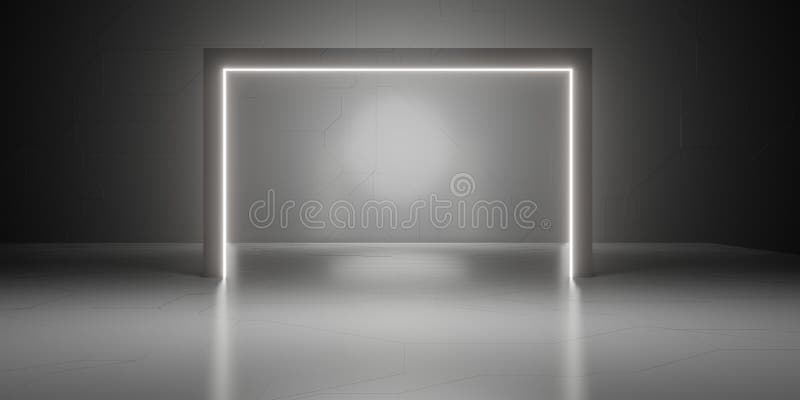 Modern Background Laser Light Neon Light Platform Tech Style 3d ...