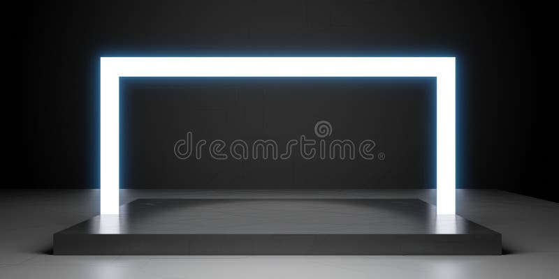 Modern Background Laser Light Neon Light Platform Tech Style 3d ...