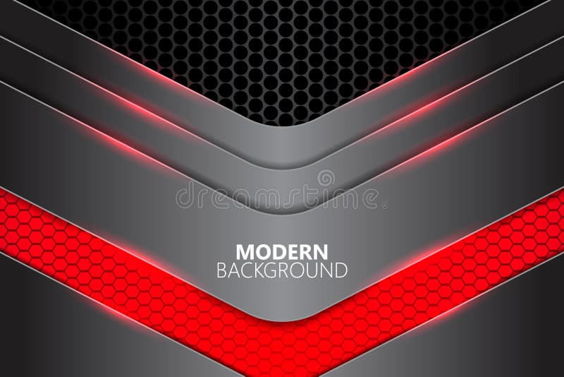 Modern Background Overlapped Layer Shape with Glossy Red Color Stock ...