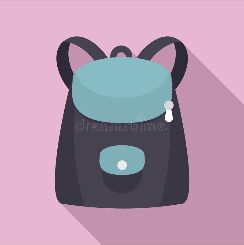 Modern Backpack Icon, Flat Style Stock Vector - Illustration of ...