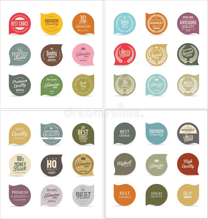 Modern badges collection stock illustration. Illustration of badge ...