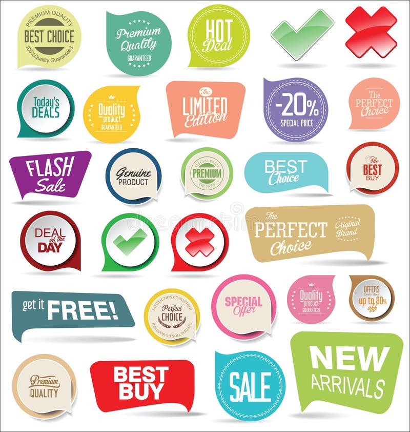 Modern Badges Colorful Collection Stock Vector - Illustration of ...