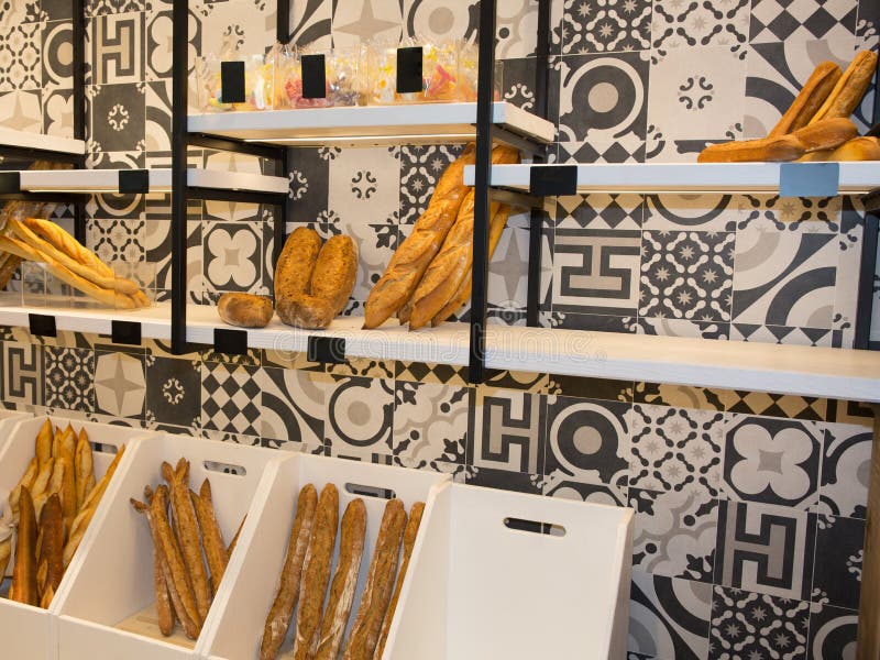 Modern Bakery with Assortment of Different Bread Stock Photo - Image of ...