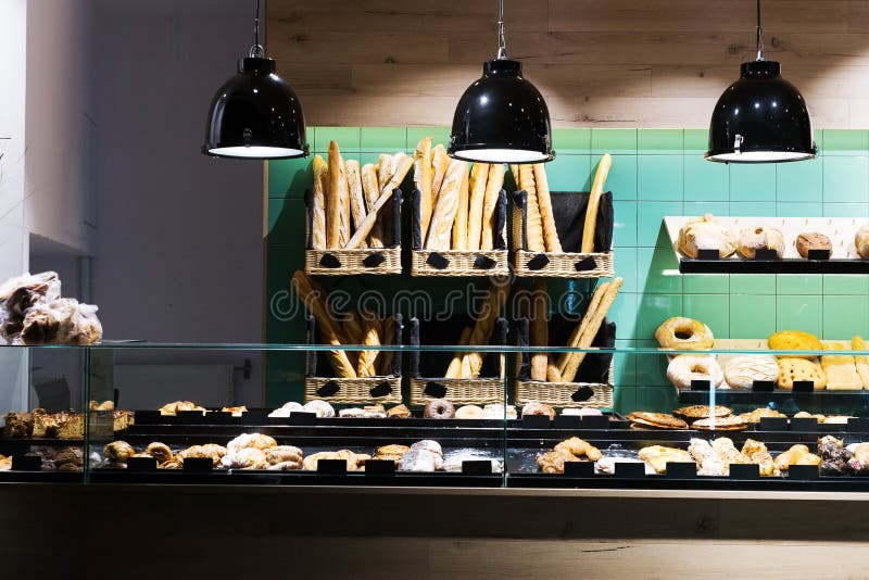 Modern bakery counter stock photo. Image of modern, bakery - 84514192