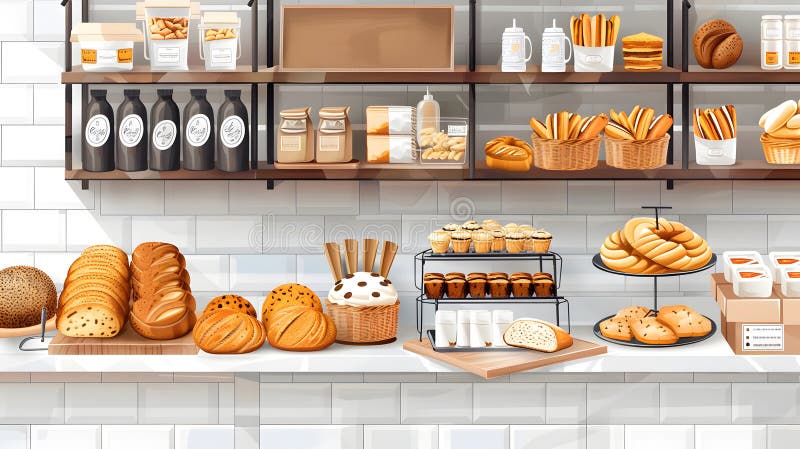 Modern Bakery Facade: Clean and Simple Illustration of a Culinary Shop ...