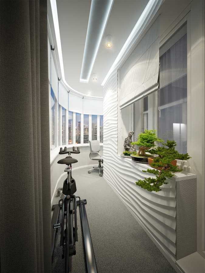 Modern Balcony Patio Building with Rest Area for Family in Elegant ...