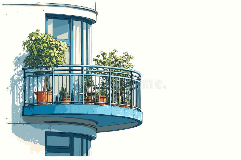 Modern Balcony Patio Building with Rest Area for Family in Elegant Stylish Villa or Hotel Stock ...