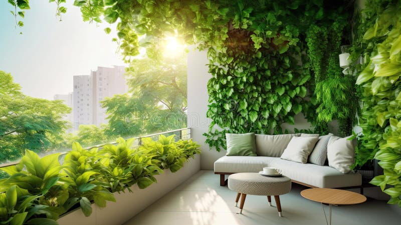 Modern Balcony Sitting Area Stock Video - Video of backgrounds, plants ...