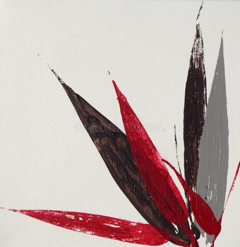 Modern Bamboo Leaves Painting Stock Illustration - Illustration of ...