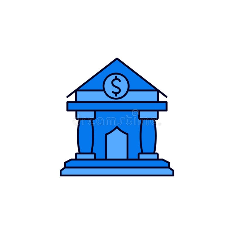 Modern Bank Building Icon Vector Stock Vector - Illustration of sign ...