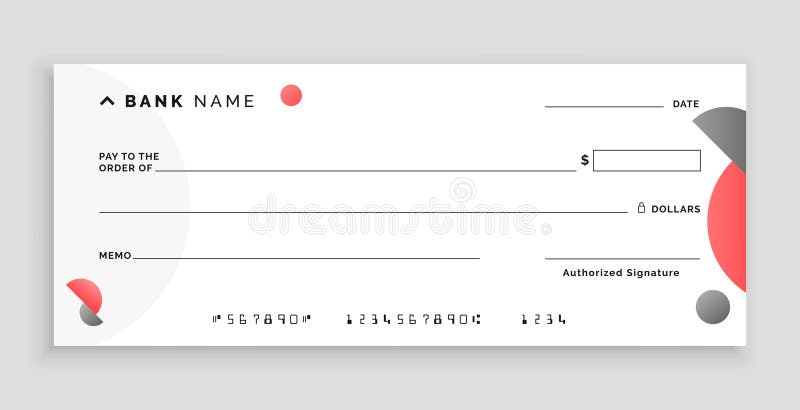 Modern Bank Check Voucher Template a Payment Document Stock Vector ...