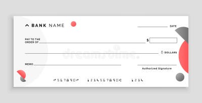 Modern Bank Check Voucher Template a Payment Document Stock Vector ...
