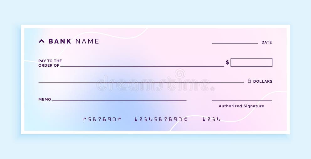 Modern Bank Cheque Check Draft Mockup Design Stock Illustration - Illustration of document ...