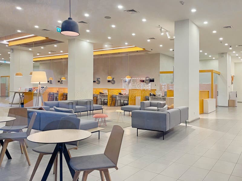 Modern Bank Indoor. Bank Office Interior Background Stock Photo - Image ...