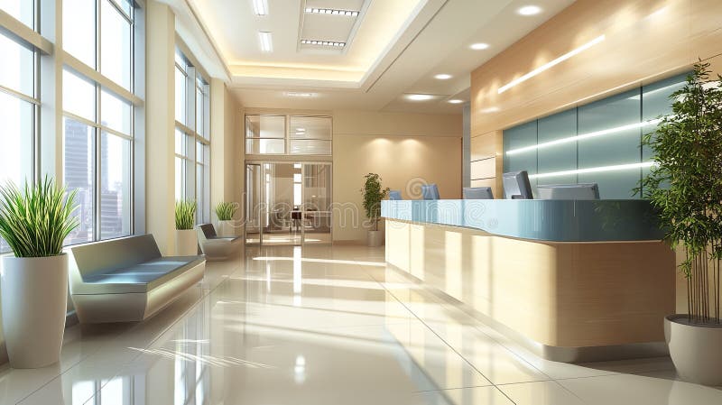 A Modern Bank Interior with Clean Counters and a Bright, Welcoming ...