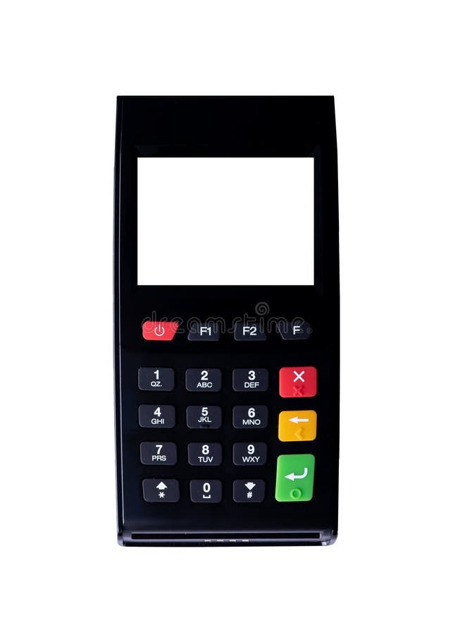 Modern Bank Terminal on the White Stock Image - Image of client ...