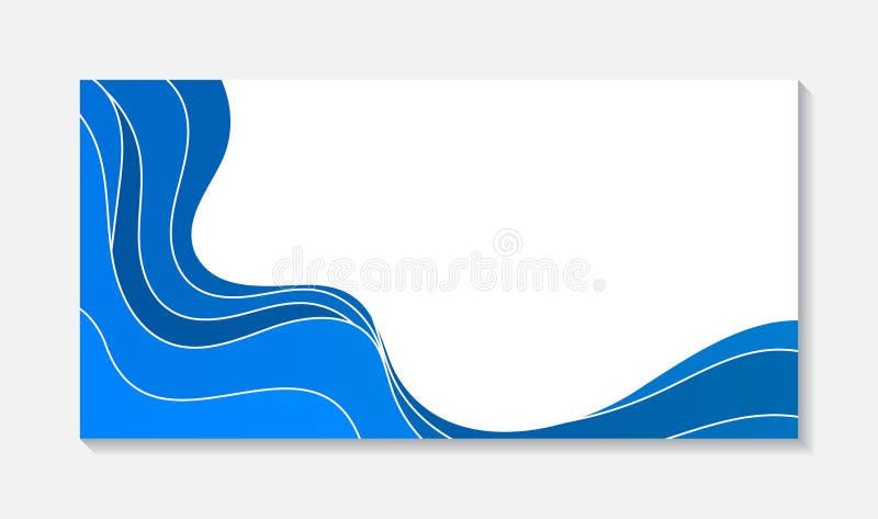 Modern Banner Abstract Design Blue Wave Pattern White Background Stock ...