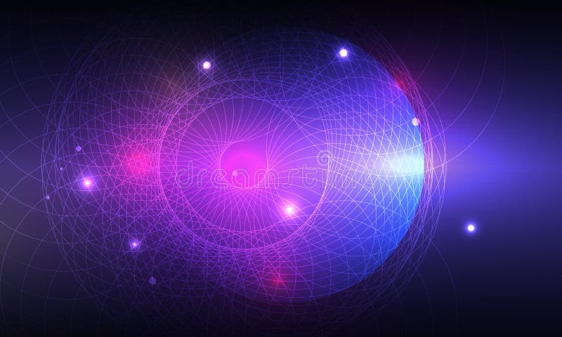 Modern Banner. Circular Glow. Digital Technology Background. Bright ...